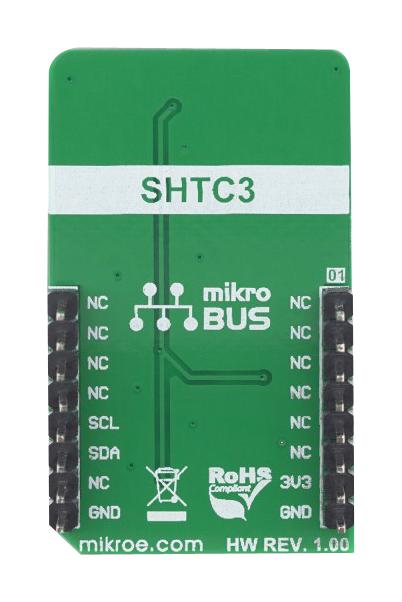 Mikroe 3331 Mikroelektronika Add On Board Tempandhum 9 Click Board Shtc3 Temperaturehumidity