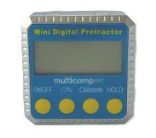 MP010021 MULTICOMP PRO Mini Digital Protractor Dimension 52x52x26mm Range 4 x 90 Farnell UK